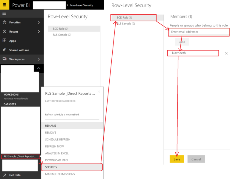 How to do Row Level Security in PowerBI Desktop and PowerBI Service