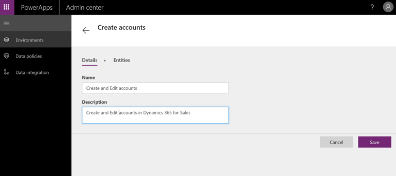 PowerApps Data Integration Project Setup and Connection Sets & Service