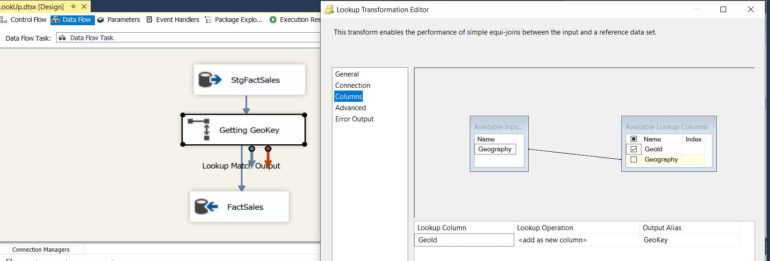 Use SSIS Lookup Transform To Perform Denormalization in SQL Server