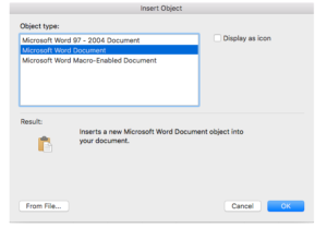 How To Insert Word Document in Excel for Office 2013, 2016, 2018 & o365